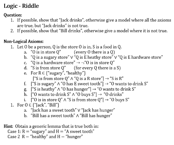 Logic - Riddle Question: 1. If possible, show that | Chegg.com