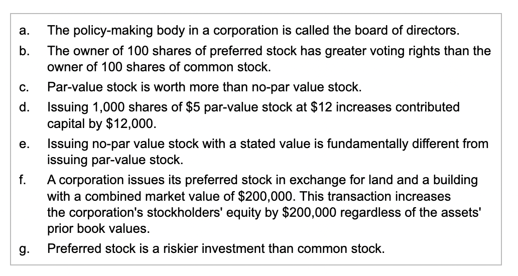 Solved 1. Decide whether each of the following statements is | Chegg.com
