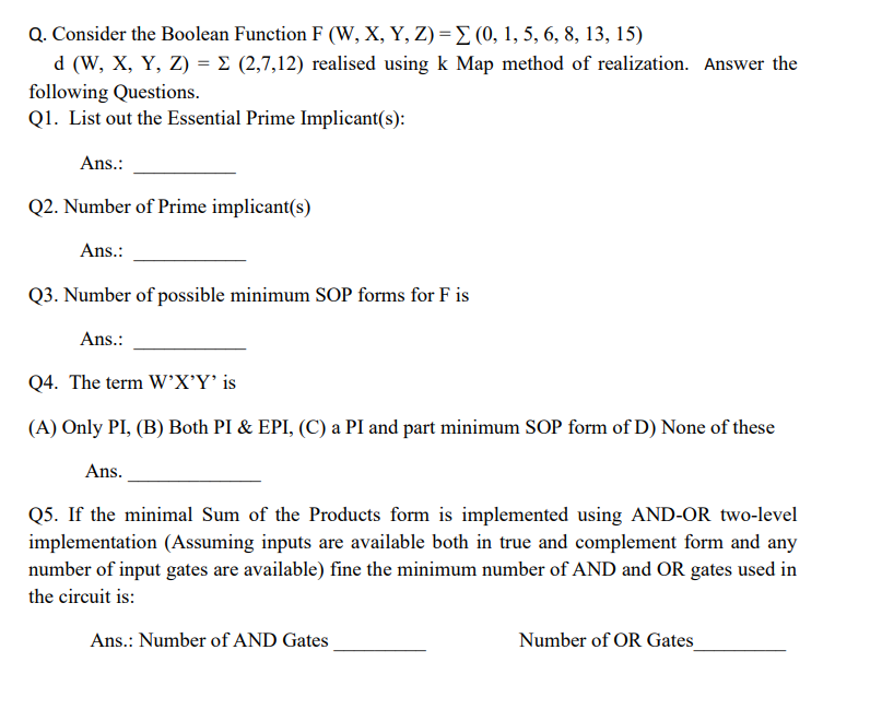 Solved Q. Consider the Boolean Function | Chegg.com