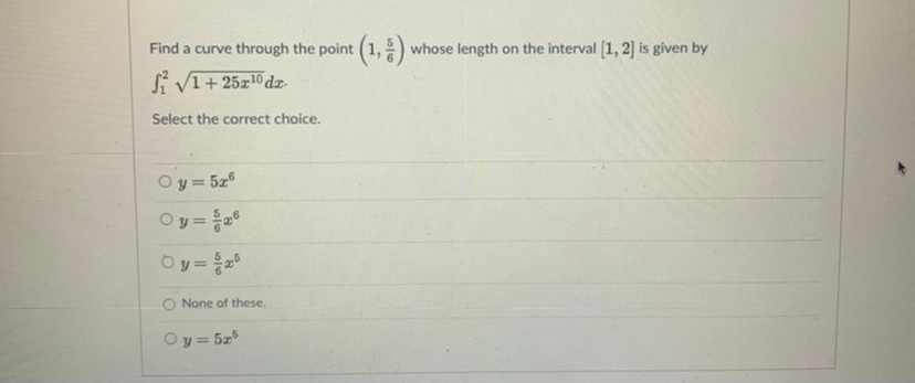 Solved Find a curve through the point (1,4) whose length on | Chegg.com