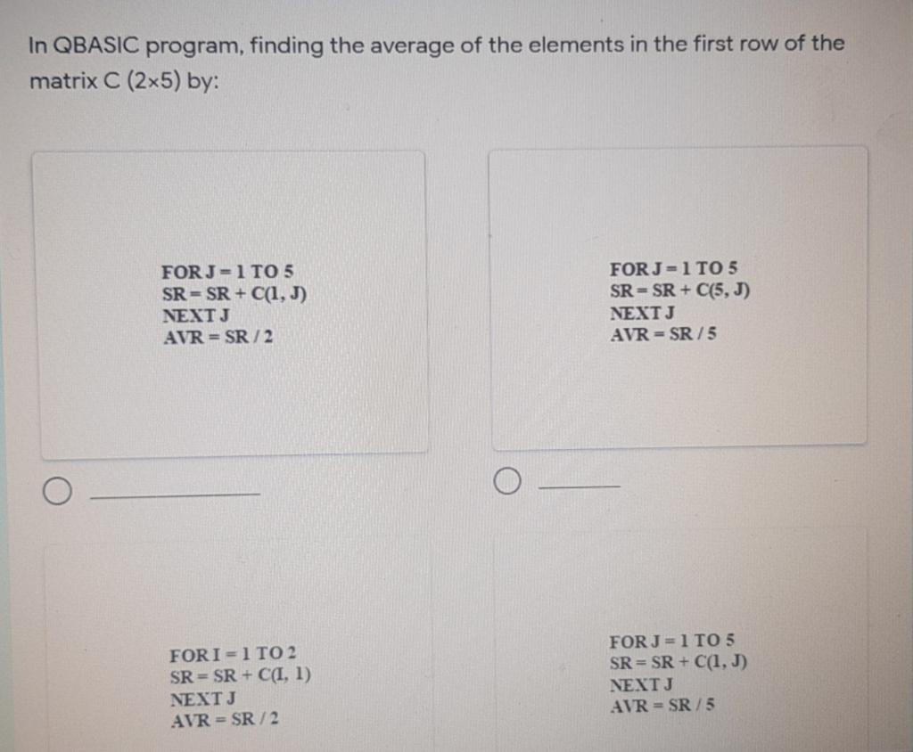 Solved In QBASIC program, finding the average of the | Chegg.com
