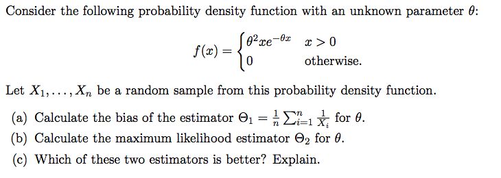 Solved Consider the following probability density function | Chegg.com