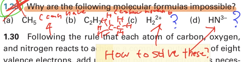 Solved Why are the following molecular formulas impossible? | Chegg.com
