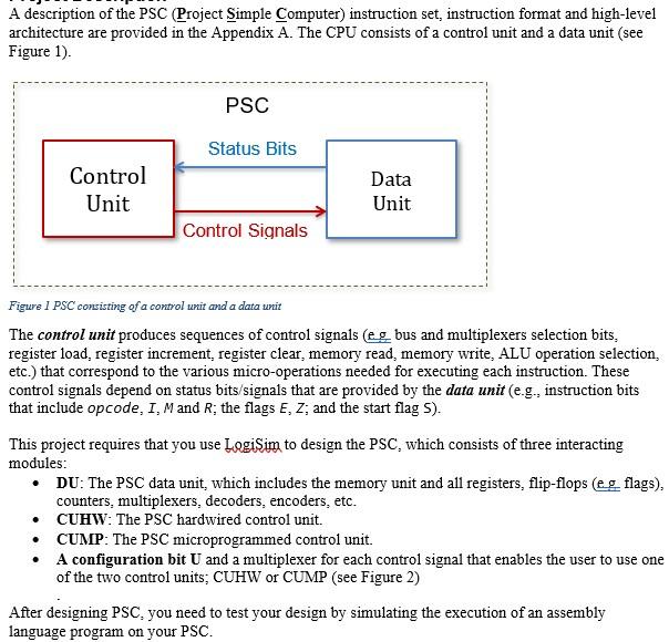 A description of the PSC (Project Simple Computer) | Chegg.com