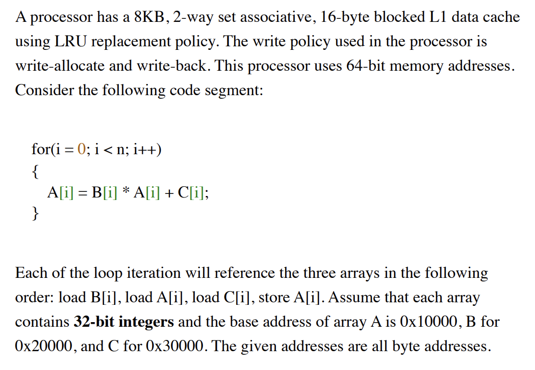 Solved A processor has a 8 KB,2-way set associative, 16-byte | Chegg.com