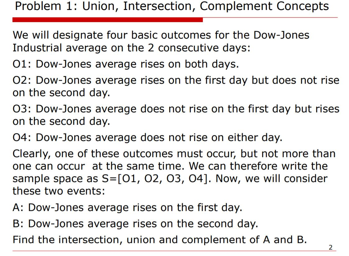 Solved Problem 1: Union, Intersection, Complement Concepts | Chegg.com
