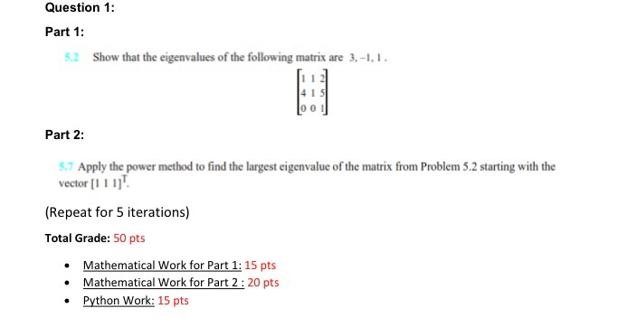 Question 1: Part 1: 5.2 Show that the eigenvalues of | Chegg.com