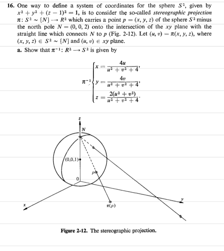 Solved b. Show that it is possible, using stereographic | Chegg.com