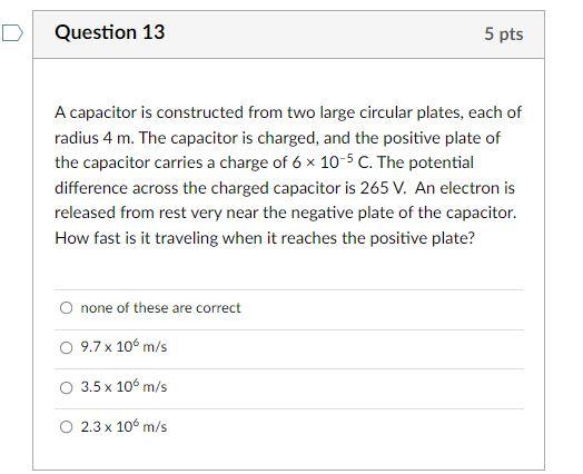 Solved A Capacitor Is Constructed From Two Large Circular Chegg