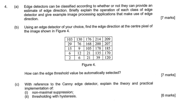 (a) Edge detectors can be classified according to | Chegg.com