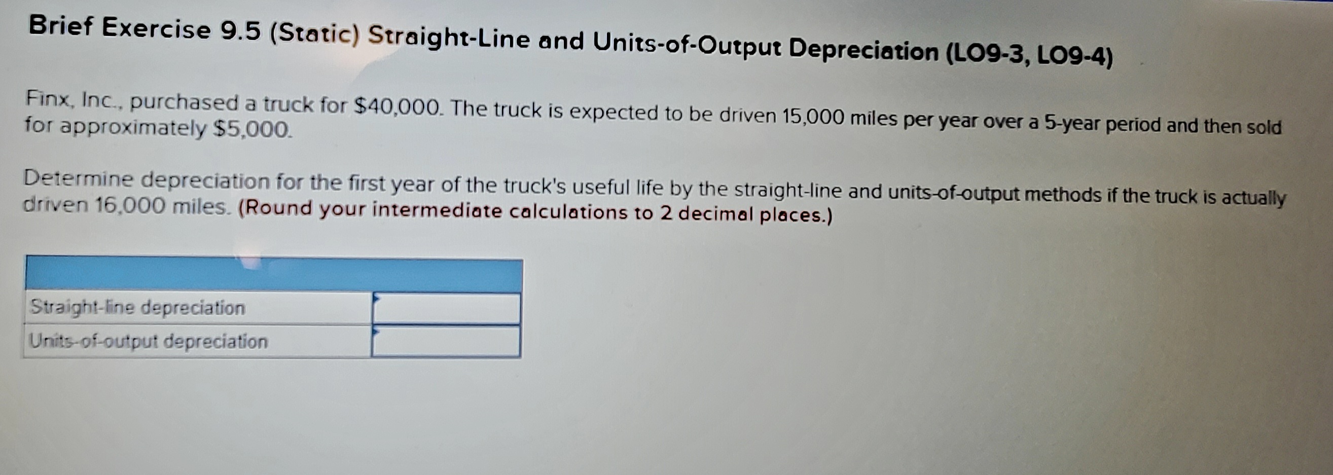 Solved Brief Exercise 9.5 (Static) Straight-Line and | Chegg.com
