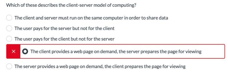 Solved Which of these describes the client-server model of | Chegg.com