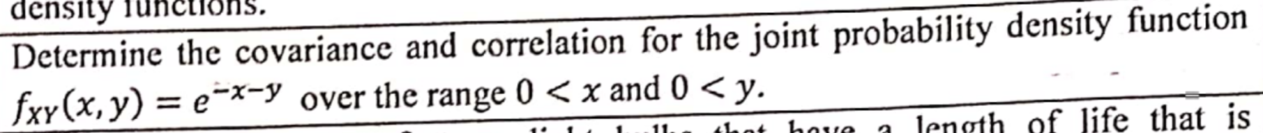 Solved Determine the covariance and correlation for the | Chegg.com