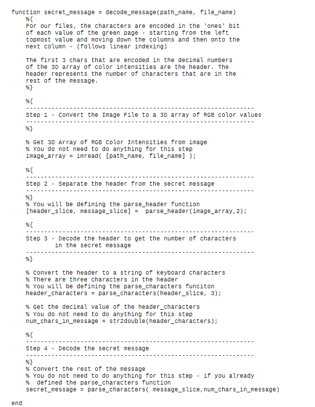 MATLAB: define a function names parse_header. Using | Chegg.com