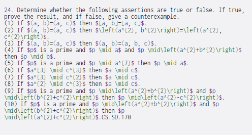 Solved 24. Determine whether the following assertions are | Chegg.com
