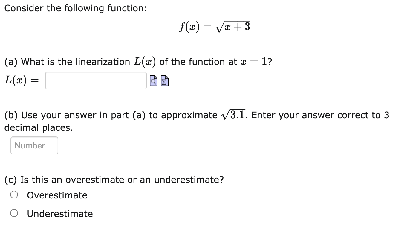 Solved Consider the following function: f(x)=x+3 (a) What is | Chegg.com
