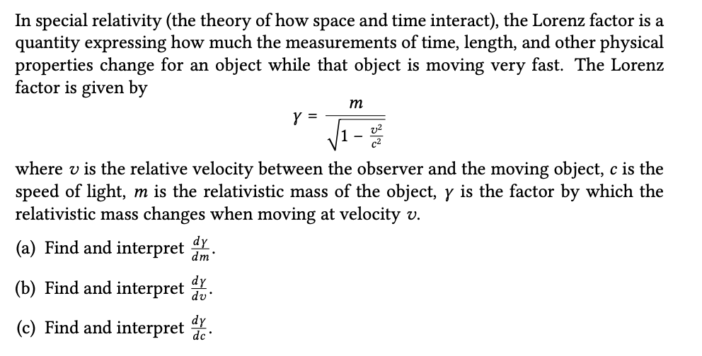 Solved In special relativity (the theory of how space and | Chegg.com