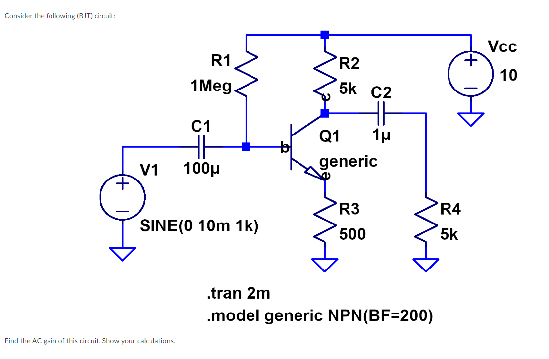 Solved Consider the followina (R ITI rirrıit. tran 2m .model | Chegg.com