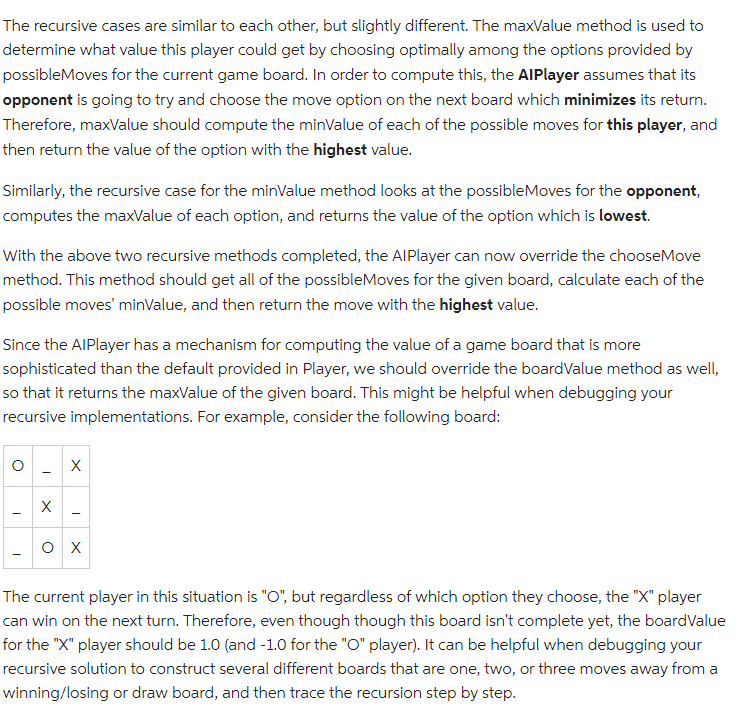 Solved Overview: Define a concrete class named TicTacToe for | Chegg.com