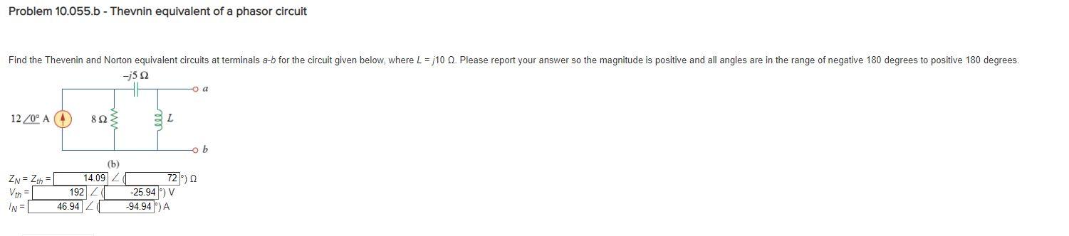 Solved Probelm 10.009 - Phasor circuit with a dependent | Chegg.com