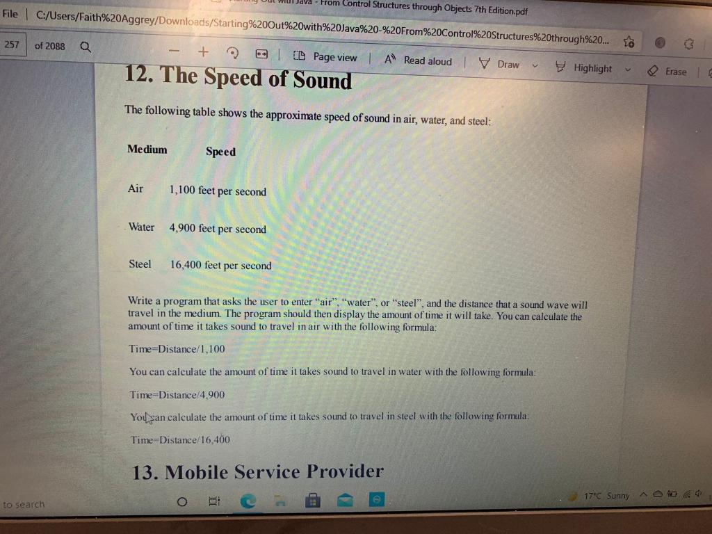 Solved From Control Structures through Objects 7th | Chegg.com