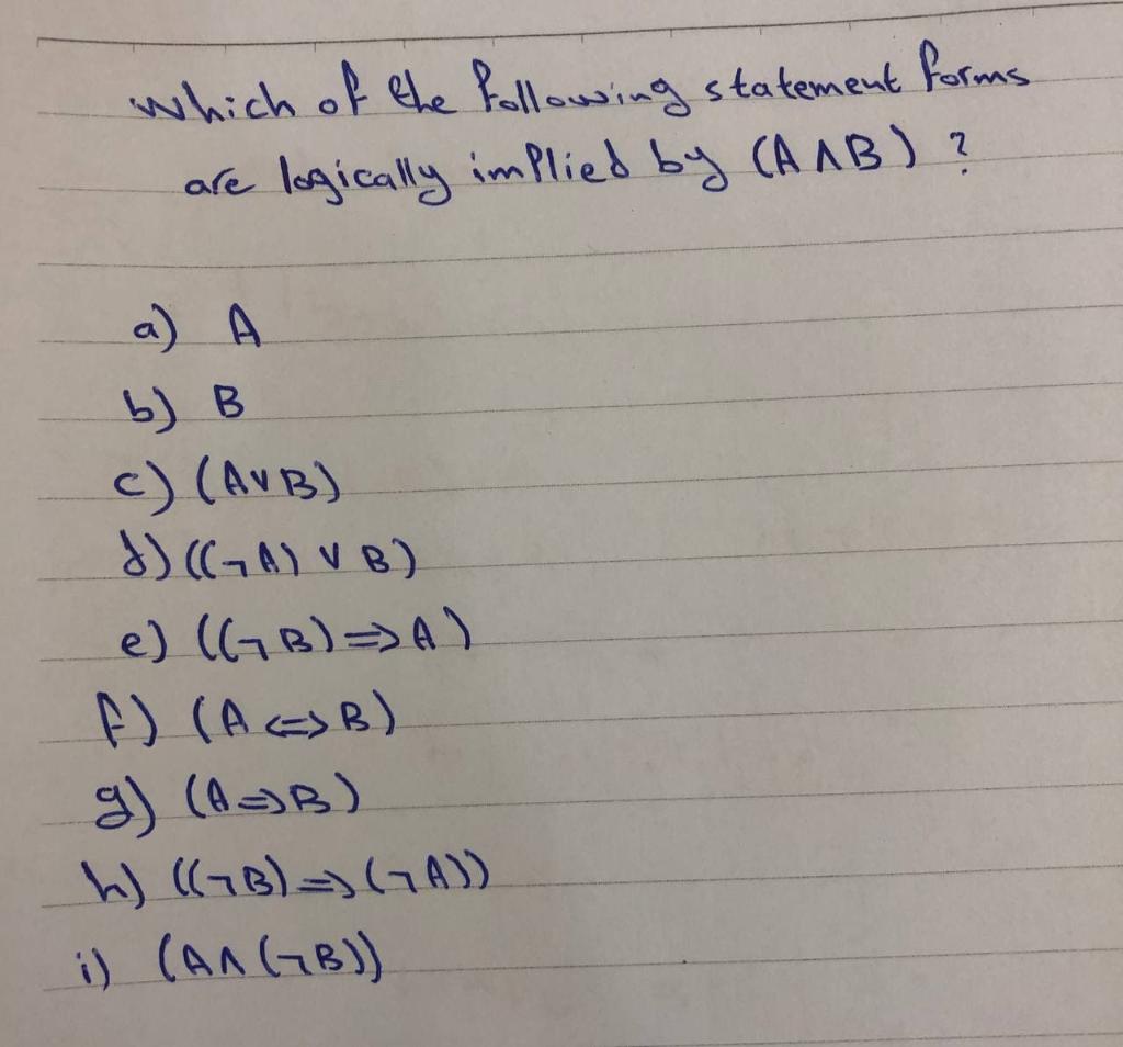 Solved which of the following statement forms are logically | Chegg.com