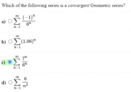 Solved Which of the following series is a convergent | Chegg.com