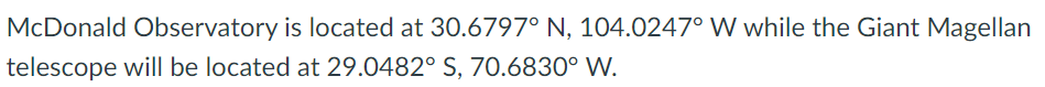 Solved McDonald Observatory is located at | Chegg.com