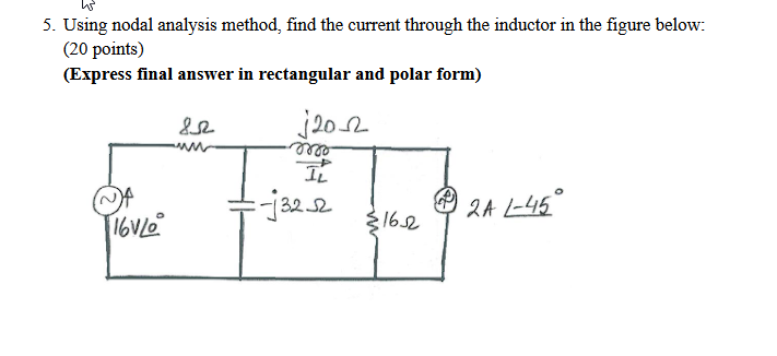 Solved 5. Using nodal analysis method, find the current | Chegg.com