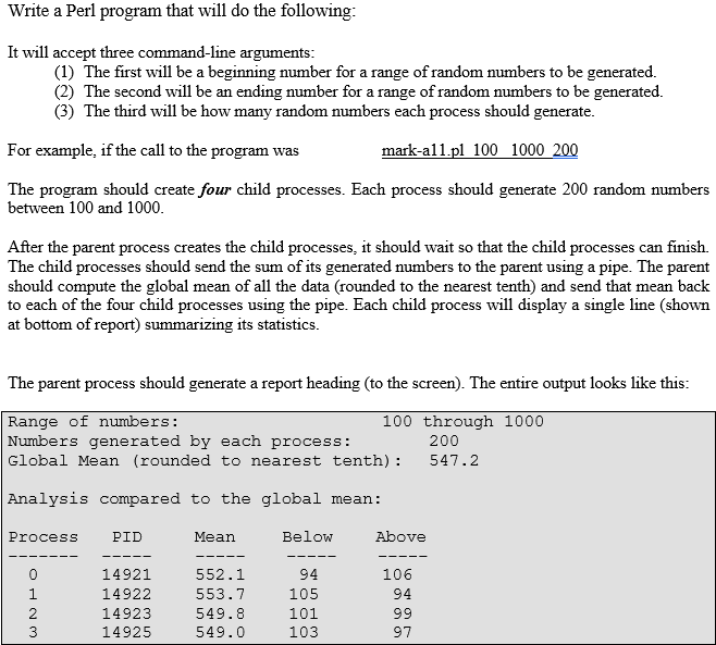 Write a Perl program that will do the following: It | Chegg.com