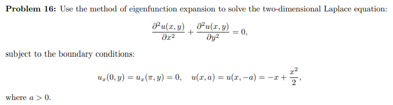 Problem 16: Use the method of ﻿eigenfunction | Chegg.com