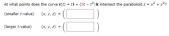 Solved At what points does the curve r(t)=ti+(5t−t2)k | Chegg.com