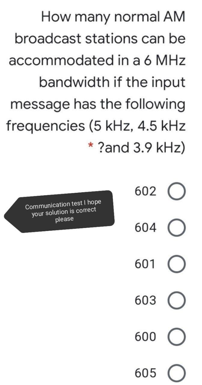 Solved How many normal AM broadcast stations can be | Chegg.com