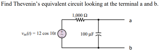 Solved Find Thevenin's equivalent circuit looking at the | Chegg.com
