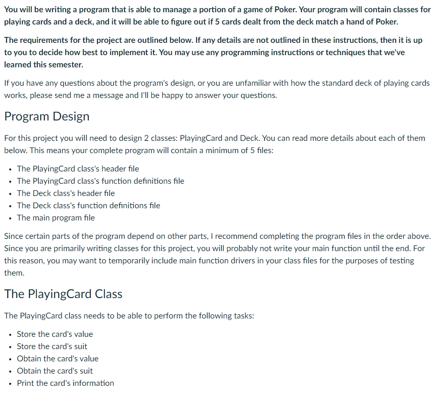 Solved You will be writing a program that is able to manage | Chegg.com
