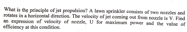 Solved What is the principle of jet propulsion? A lawn | Chegg.com