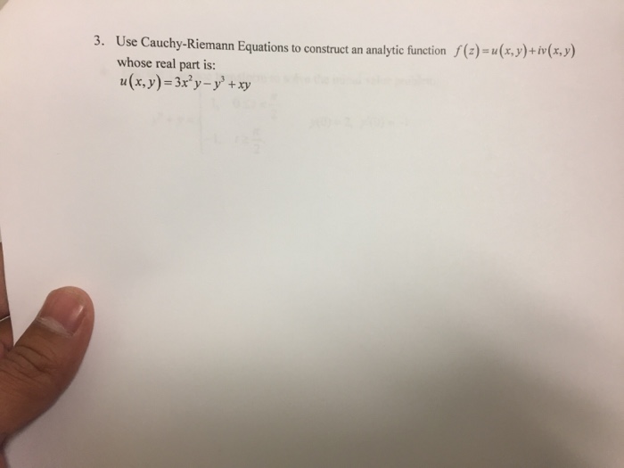 Solved Use Cauchy-Riemann Equations to construct an analytic | Chegg.com