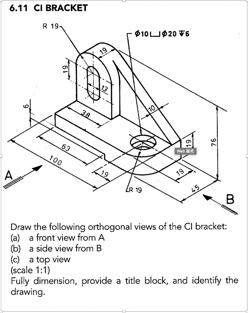 Solved 6.11 CI BRACKET R 19 - 10ப 2016 19 38 LO 63 Web HEzt | Chegg.com