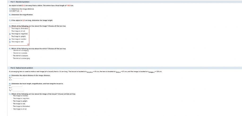 Solved An oblect is held 21.3 cm awsy from a mirror. The | Chegg.com
