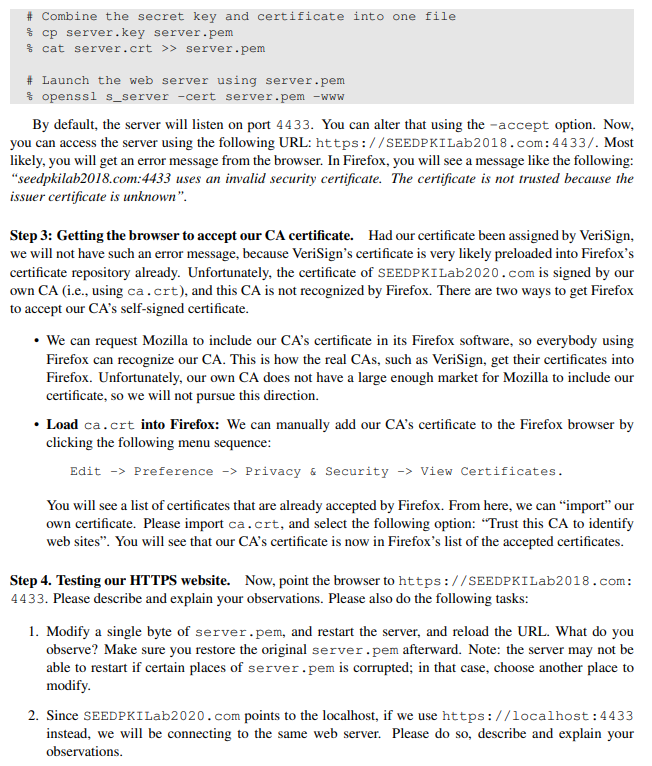 Solved 2.3 Task 3: Deploying Certificate in an HTTPS Web | Chegg.com