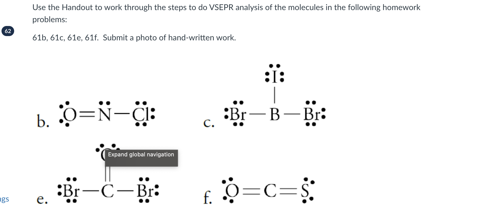 Solved help with VESPR | Chegg.com