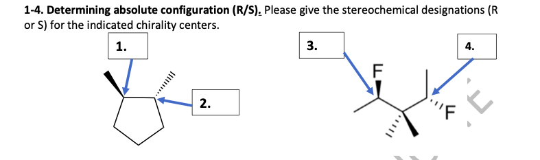 Solved 1-4. Determining absolute configuration (R/S). Please | Chegg.com