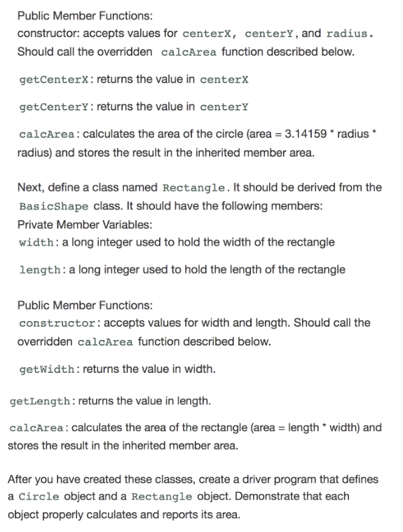 Solved Public Member Functions: constructor: accepts values | Chegg.com