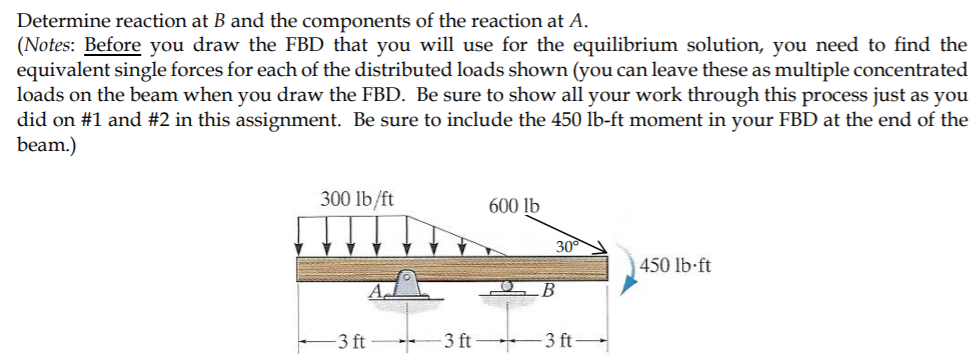 Solved Determine reaction at B and the components of the | Chegg.com