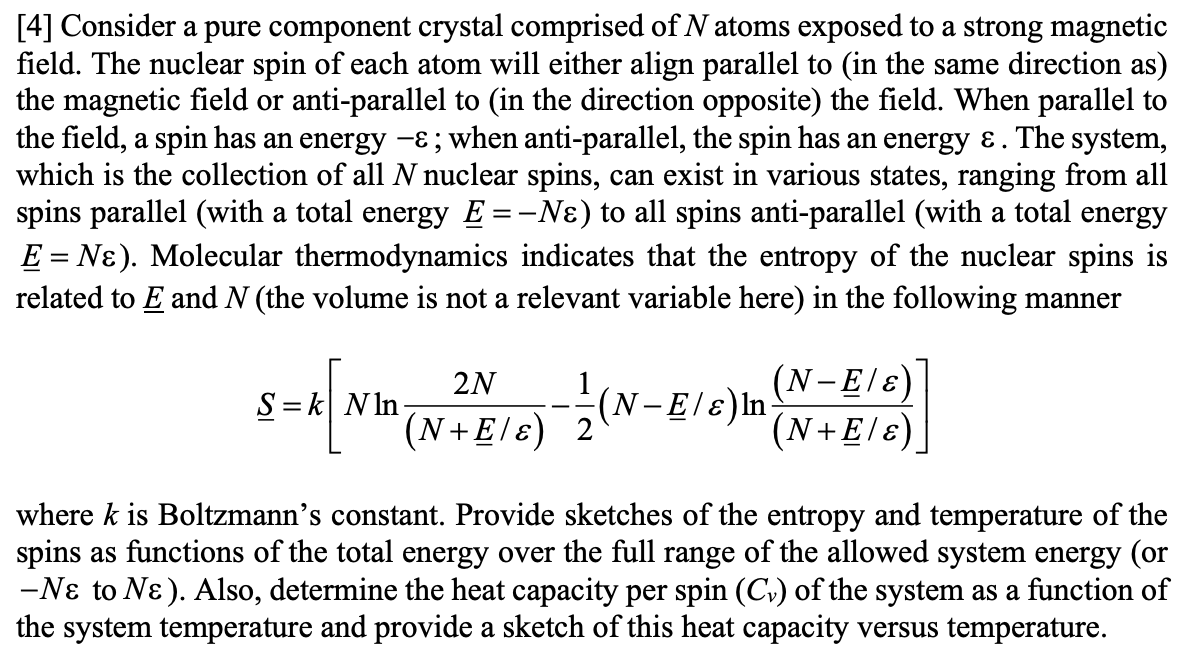 Solved [4] Consider a pure component crystal comprised of N | Chegg.com