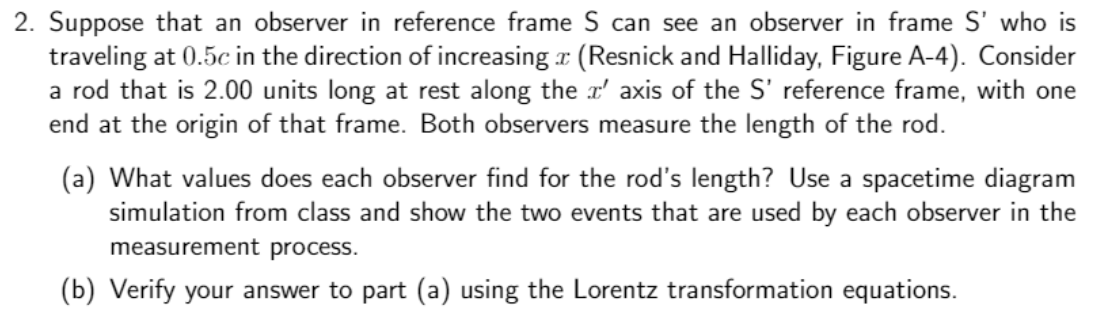 Solved 2. Suppose that an observer in reference frame S can | Chegg.com