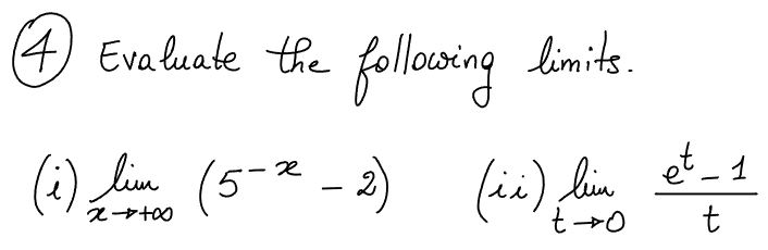 Solved (4) Evaluate the following limits. (i) | Chegg.com