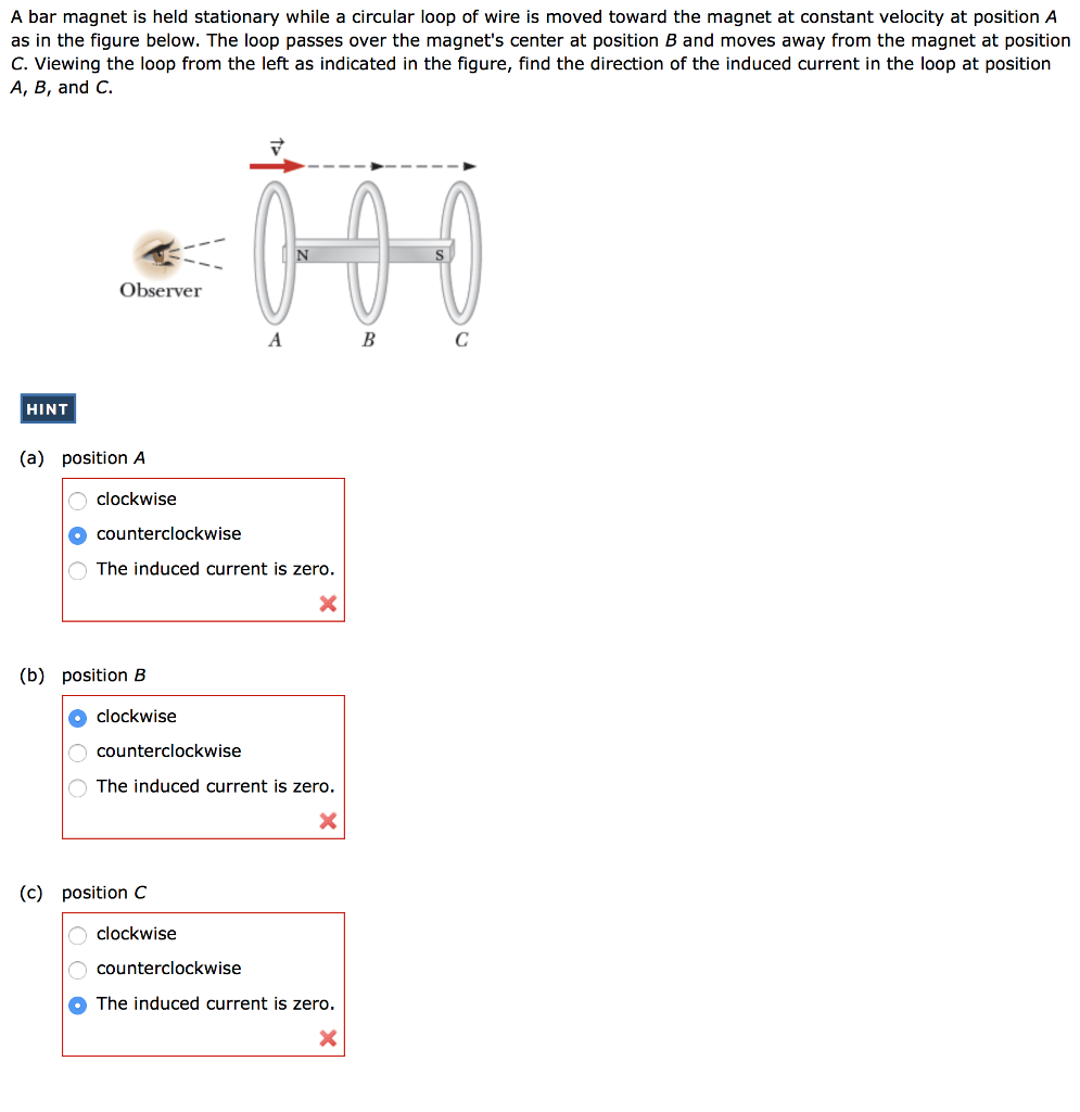 Solved A bar magnet is held stationary while a circular loop | Chegg.com