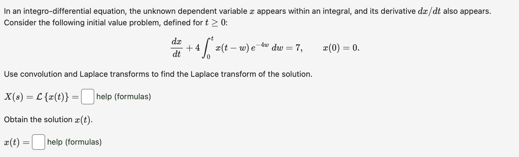 In an integro-differential equation, the unknown | Chegg.com