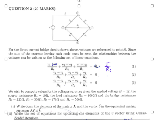 Solved QUESTION 2 (20 MARKS): For the direct current bridge | Chegg.com
